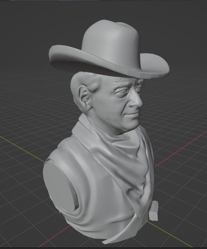 John Wayne 3D model 3D printable | CGTrader