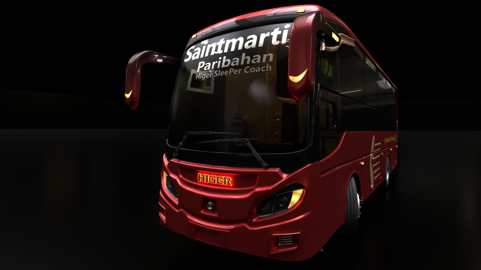 Higer Sleeper Bus 3D model | CGTrader