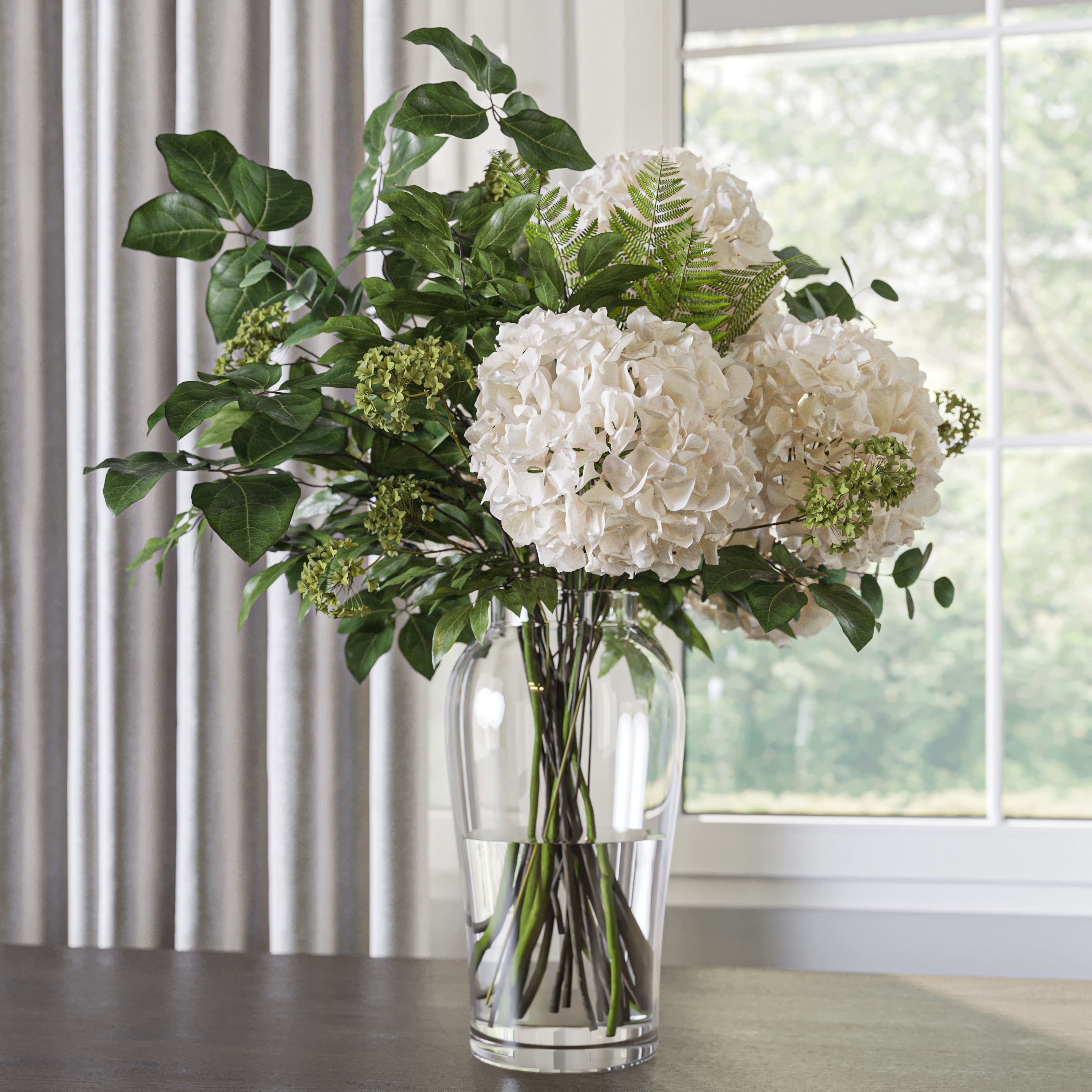 Flower Set 060 Hydrangea Rose 3D model | CGTrader