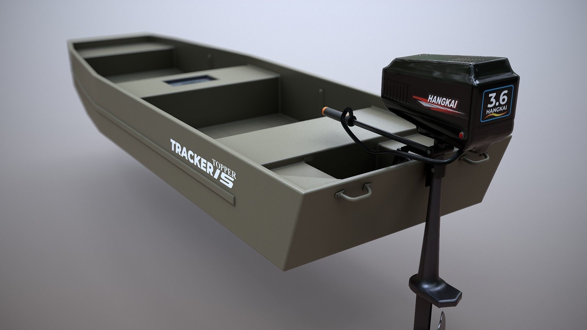 3D model Fishing Boat Tracker Topper 15 Jon Boat VR / AR / low-poly ...