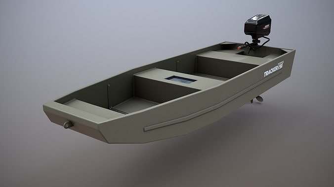 3D model Fishing Boat Tracker Topper 15 Jon Boat VR / AR / low-poly ...
