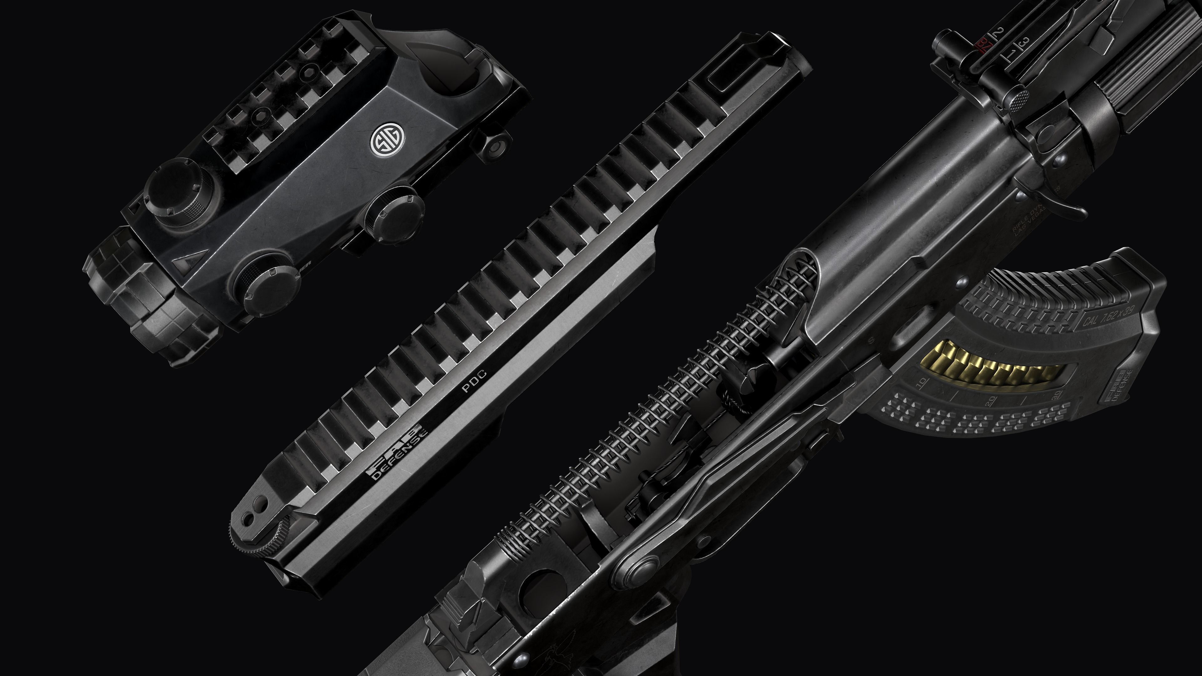 3D model Tactical modular assault rifle Rifle Dynamics 704 AK system VR ...