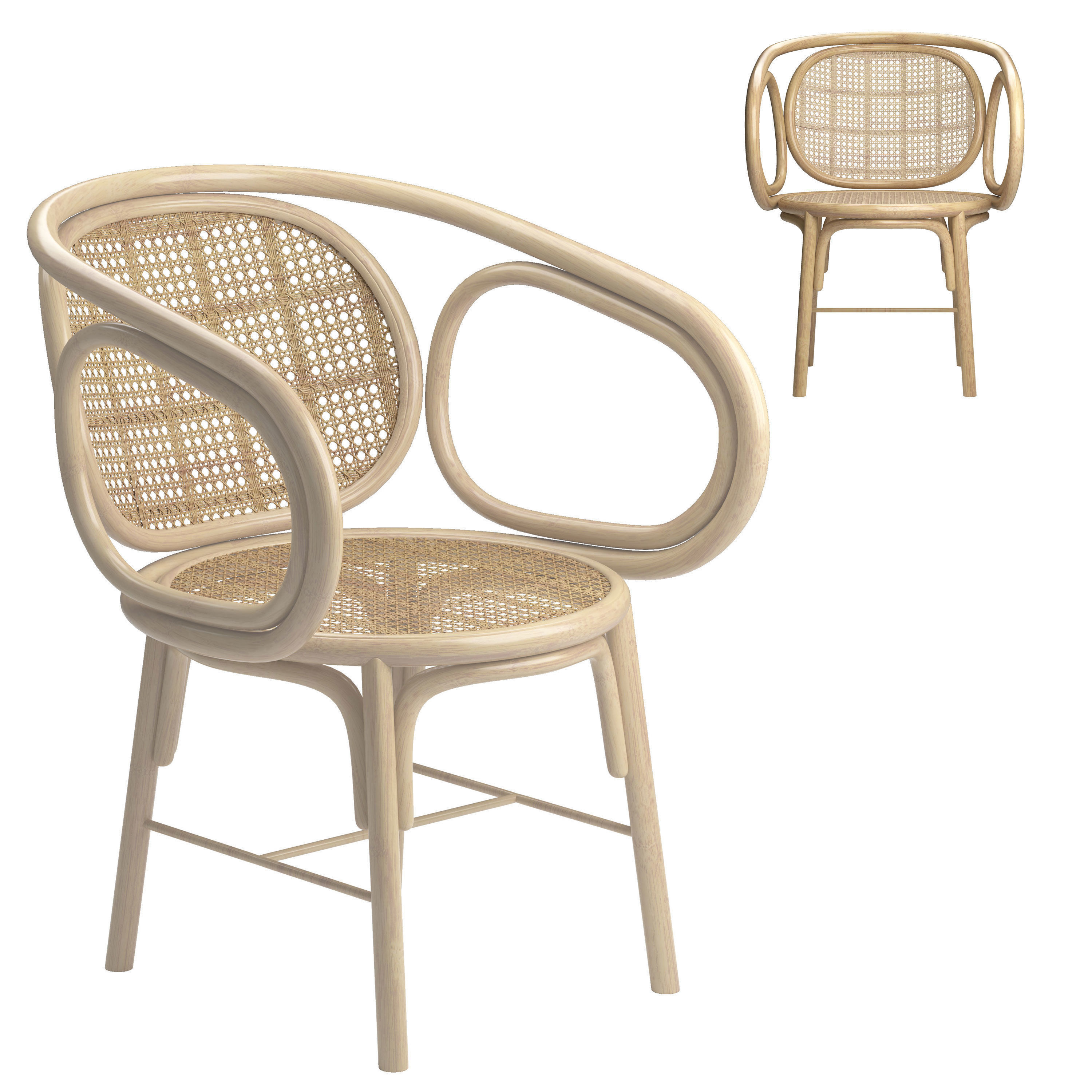 Rattan and Wicker Armchair 3D model | CGTrader