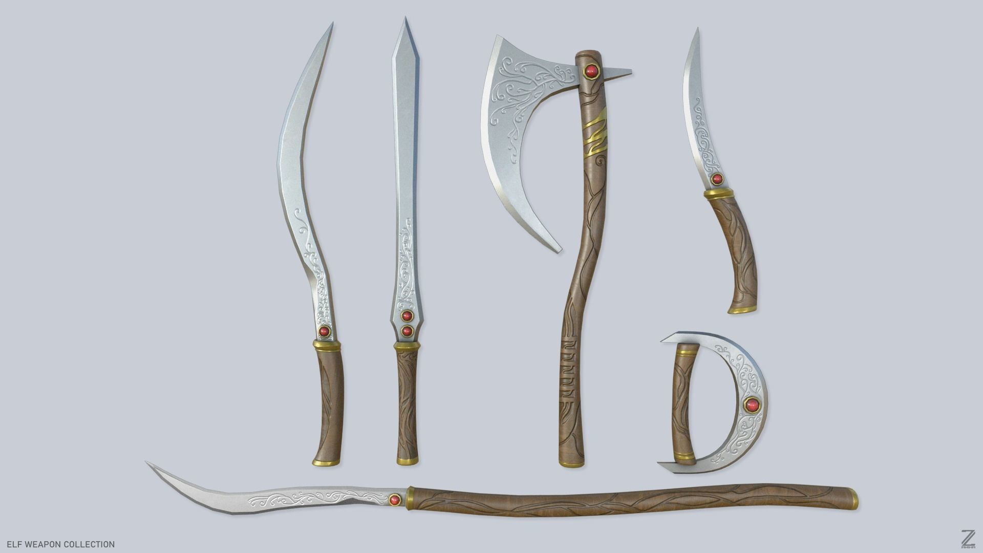 Elf weapon collection VR / AR / low-poly | CGTrader