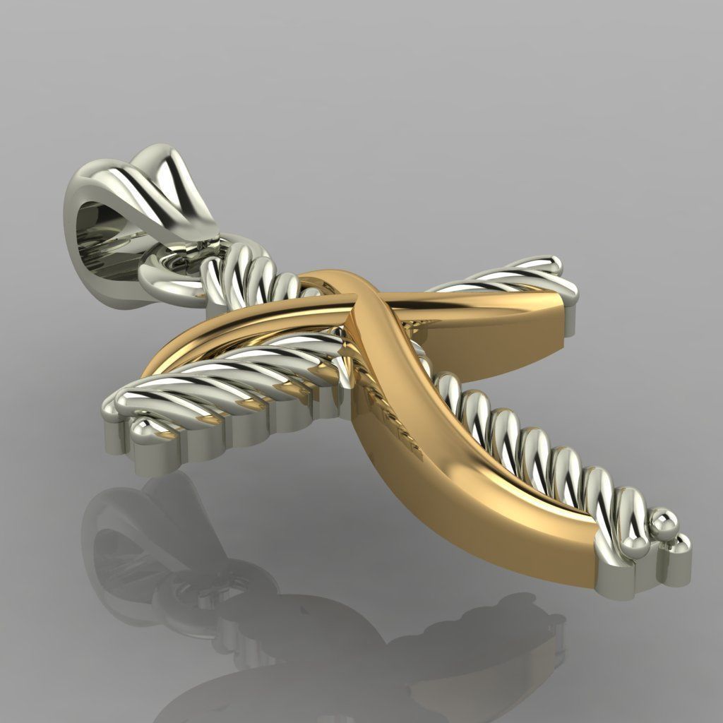 Crossover Cross Necklace 3D Print Model free 3D model 3D printable ...