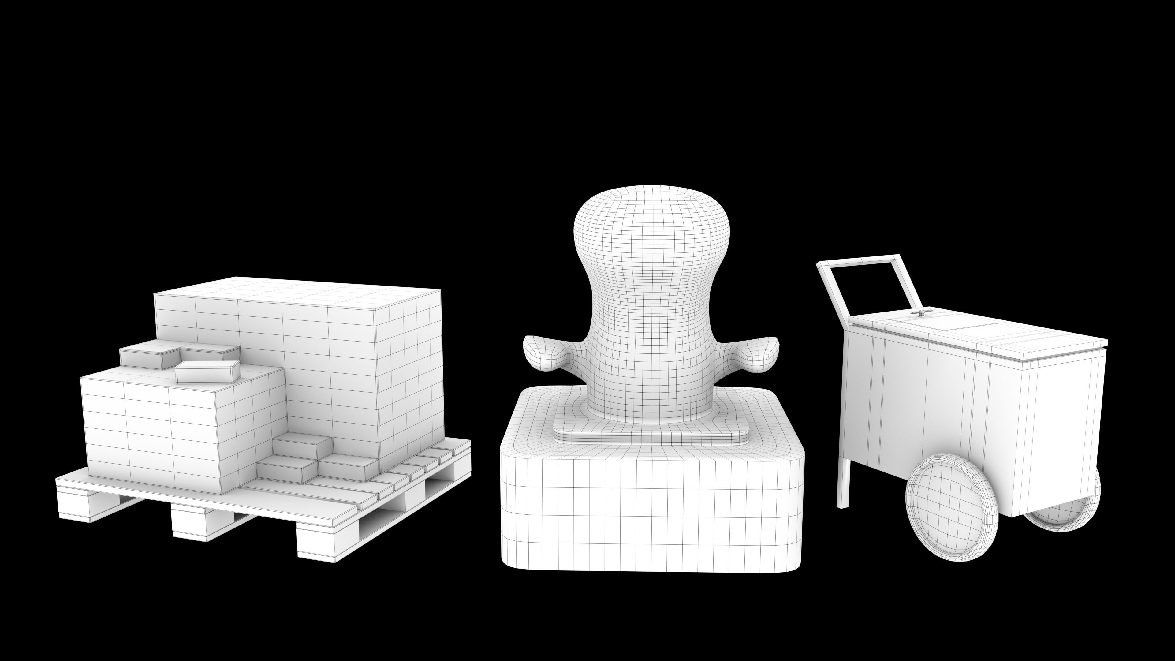 3D model Exterior City Prop Collection - FPS Cover Props VR / AR / low ...