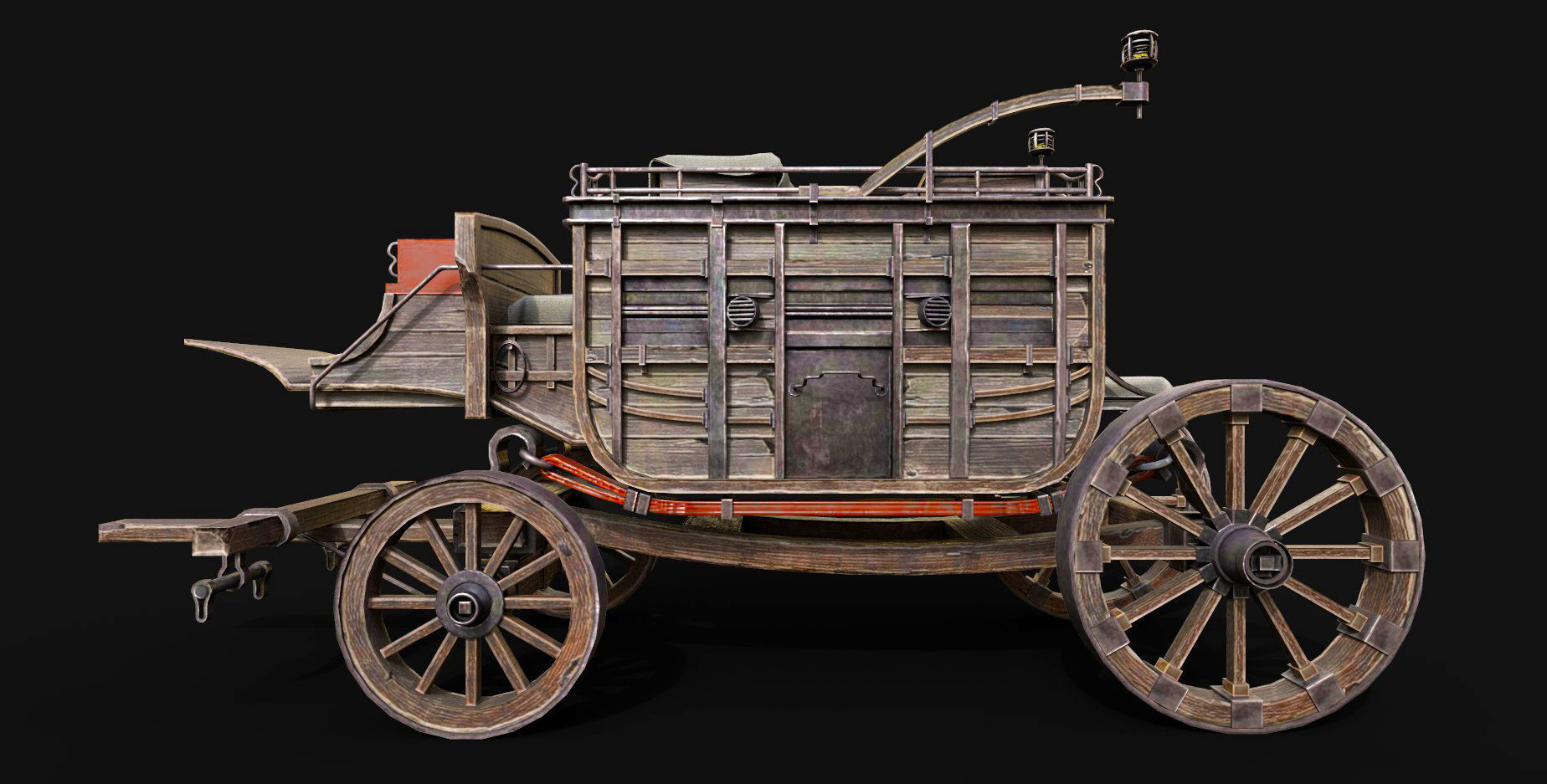 3D model Medieval Wooden Carriage VR / AR / low-poly | CGTrader