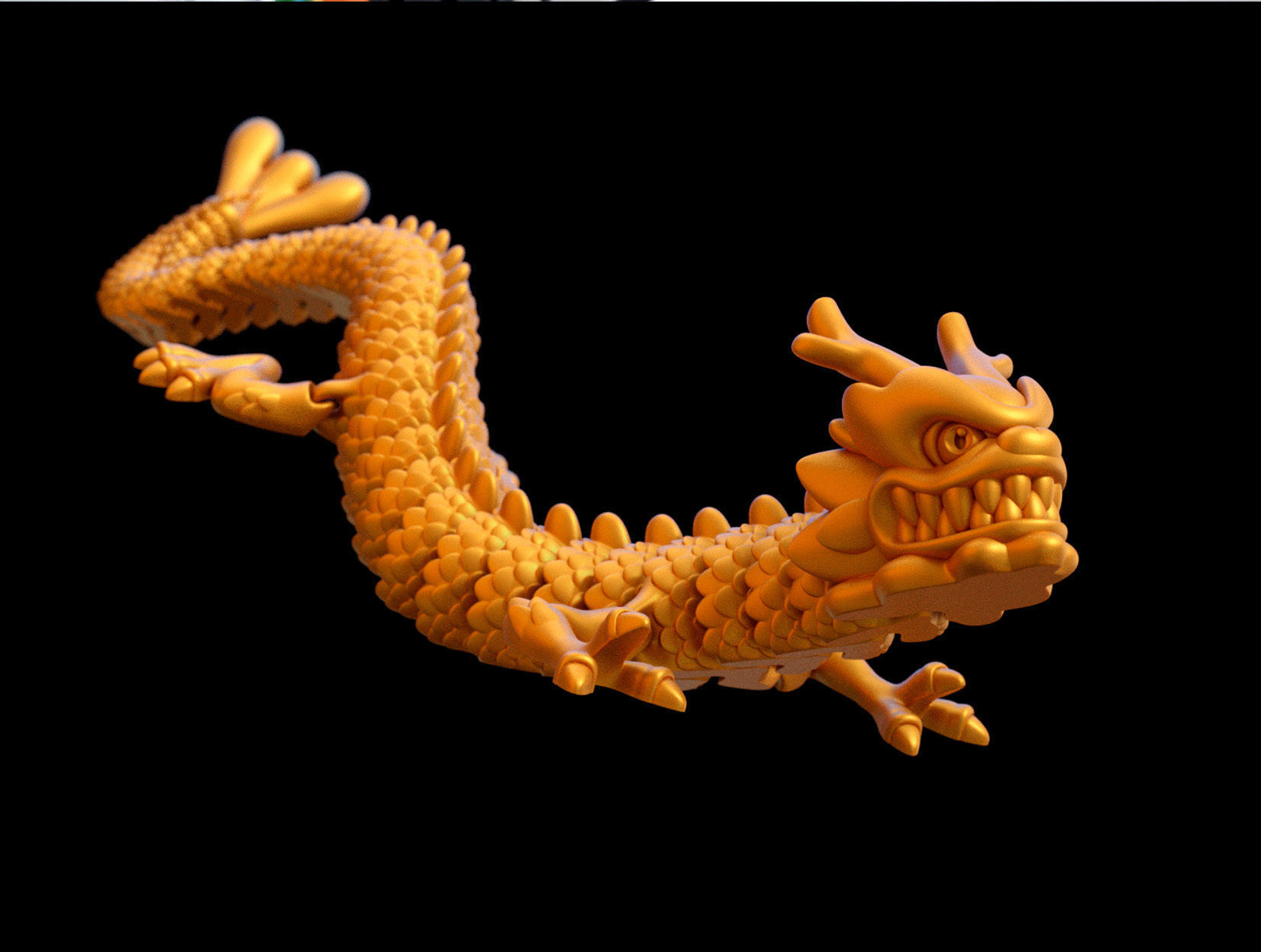 ARTICULATED LEGENDARY DRAGON 3D model 3D printable | CGTrader