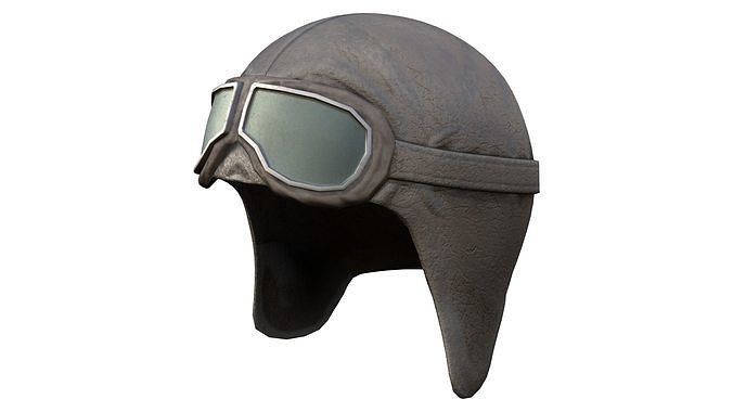 3D model Old Vintage Pilot Helmet and Goggles VR / AR / low-poly | CGTrader