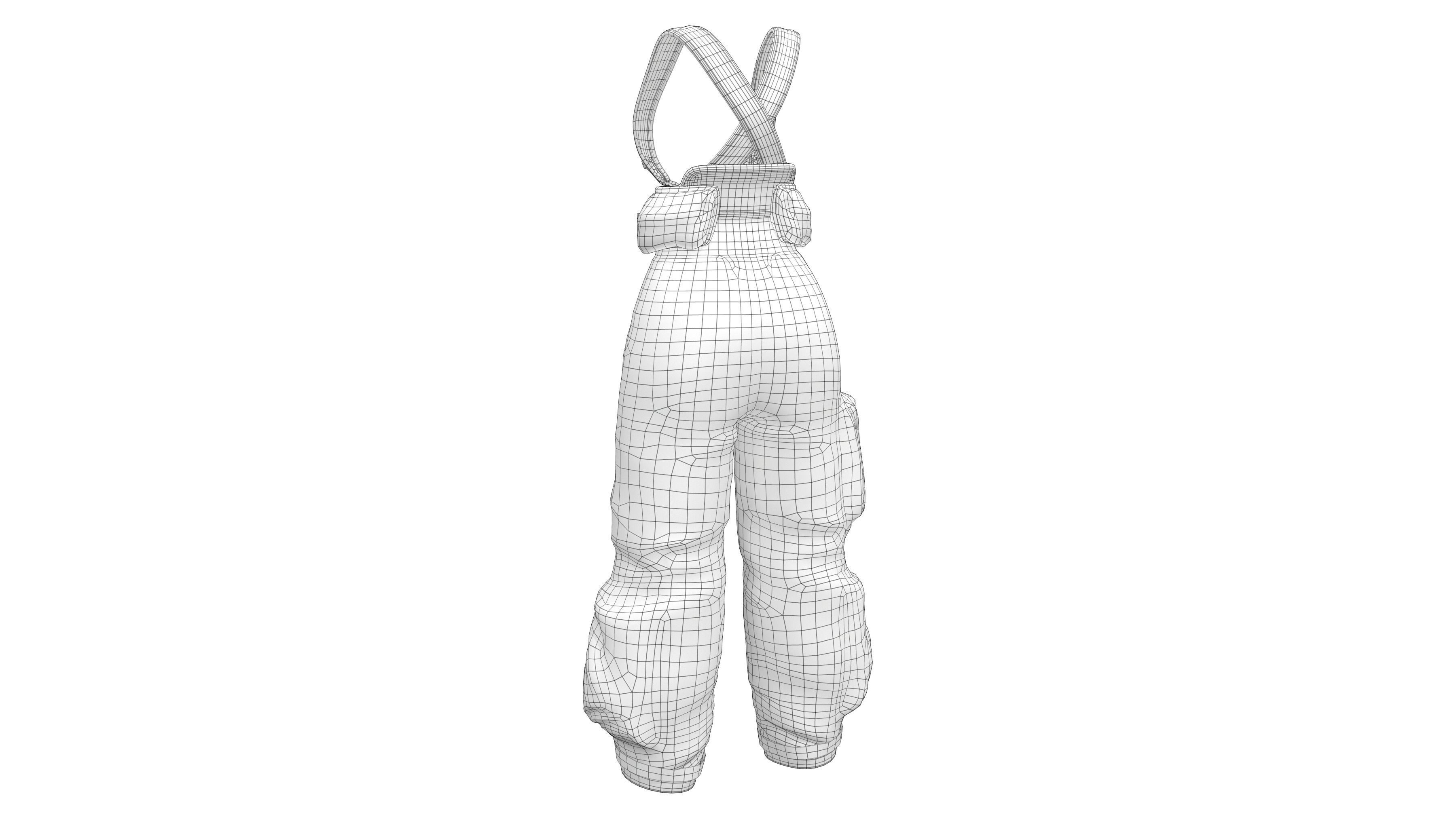 3d Model Female Blue Paratrooper E Dungaree Vr Ar Low Poly Cgtrader