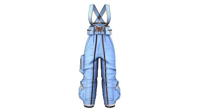 3d Model Female Blue Paratrooper E Dungaree Vr Ar Low Poly Cgtrader