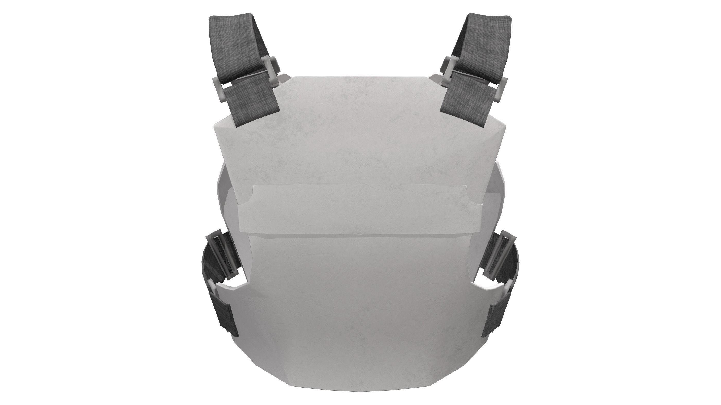 3D model White Sci-fi Tactical Female Bulletproof Vest VR / AR / low ...