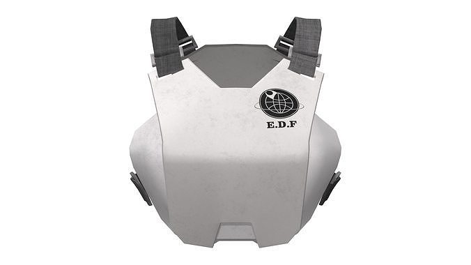 3D model White Sci-fi Tactical Female Bulletproof Vest VR / AR / low ...