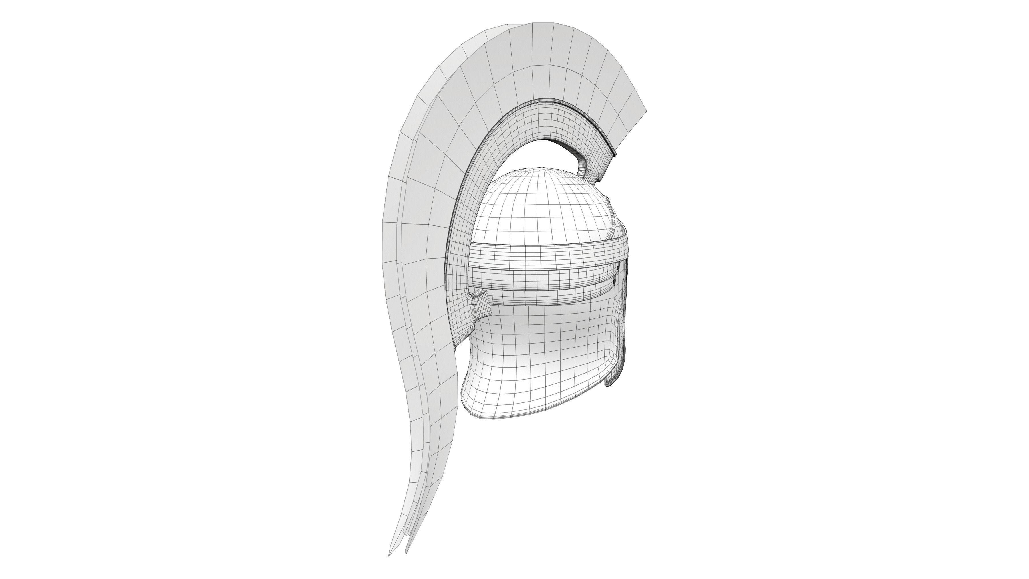 3D model Roman Soldier Horsehair Galea Helmet VR / AR / low-poly | CGTrader