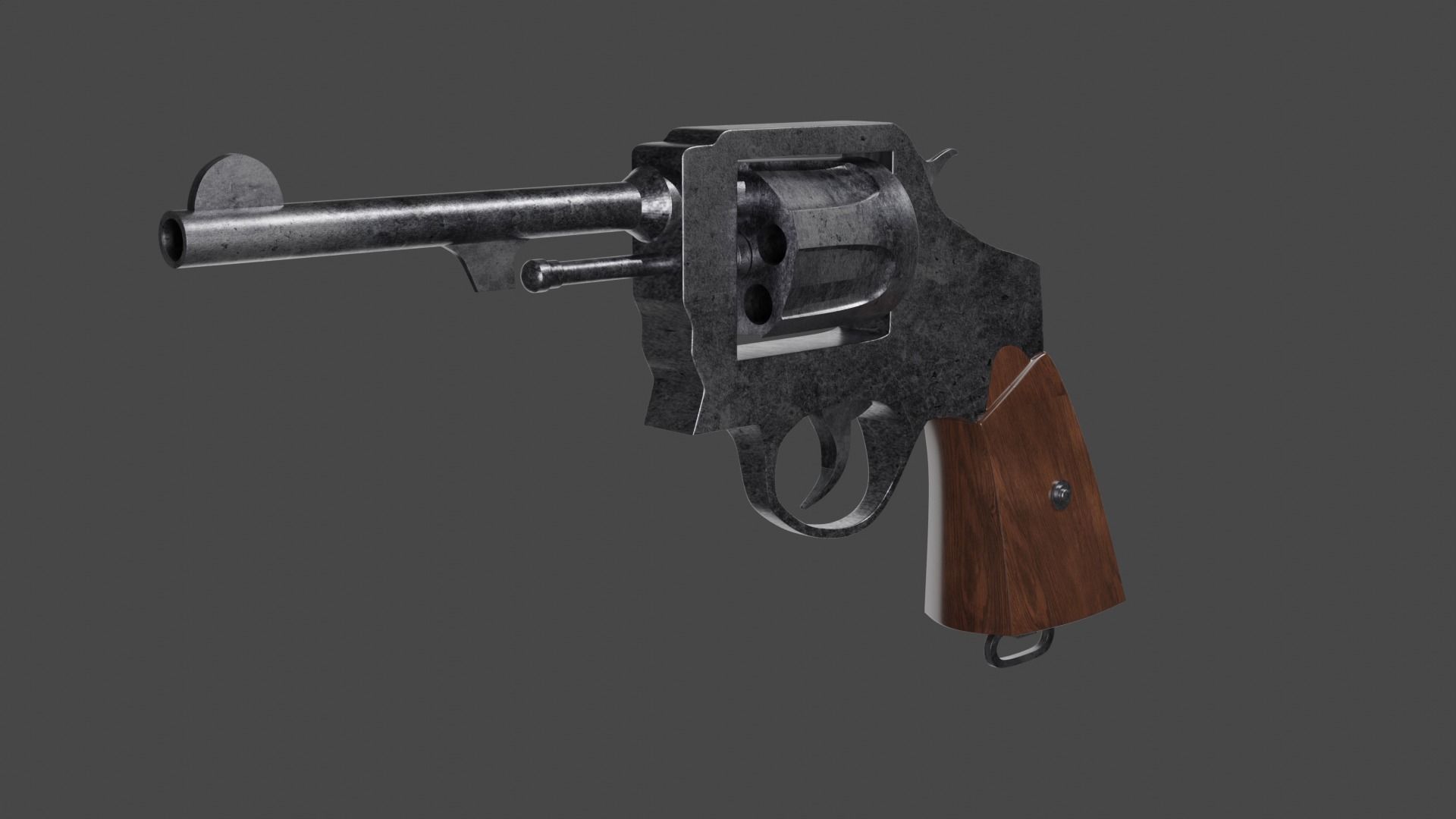 3D model Classic revolver realistic low-poly 3D model VR / AR / low ...