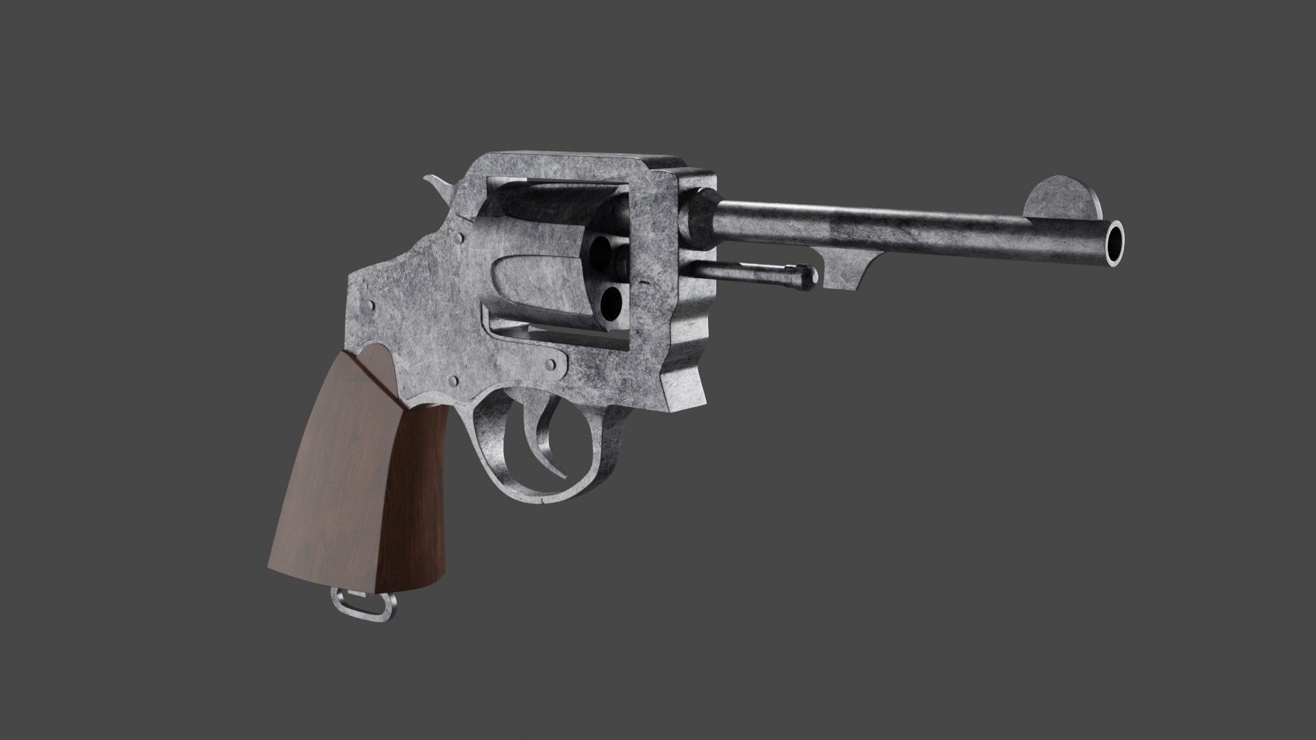 3D model Classic revolver realistic low-poly 3D model VR / AR / low ...