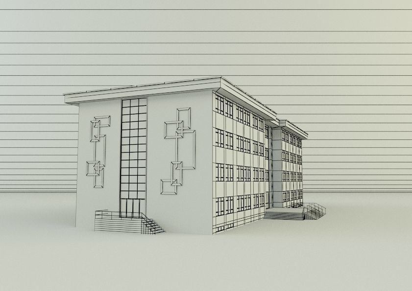 school building design 3D model | CGTrader