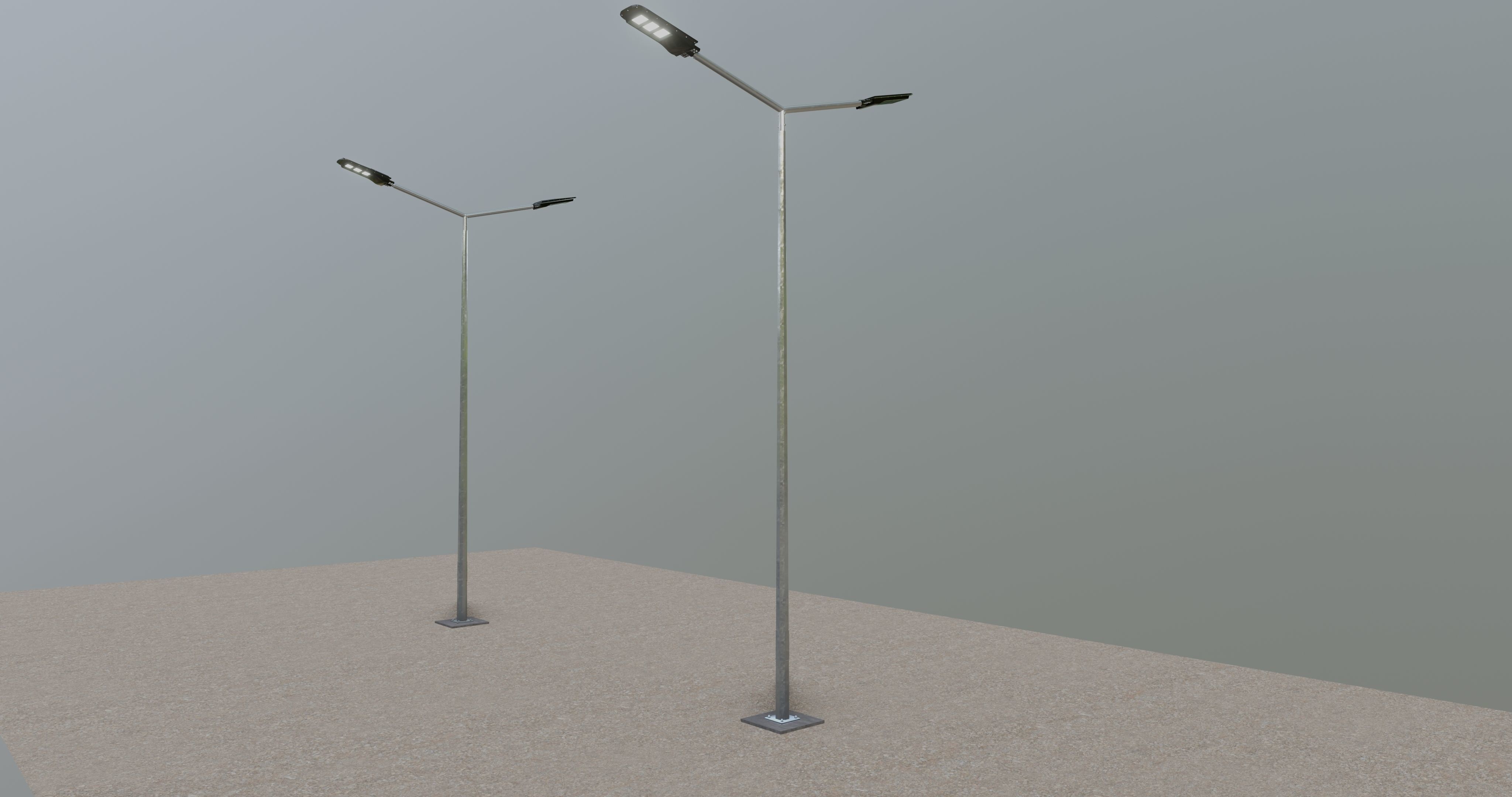 5 Meter Octogonal Lighting Pole -Double Consol 3D model | CGTrader