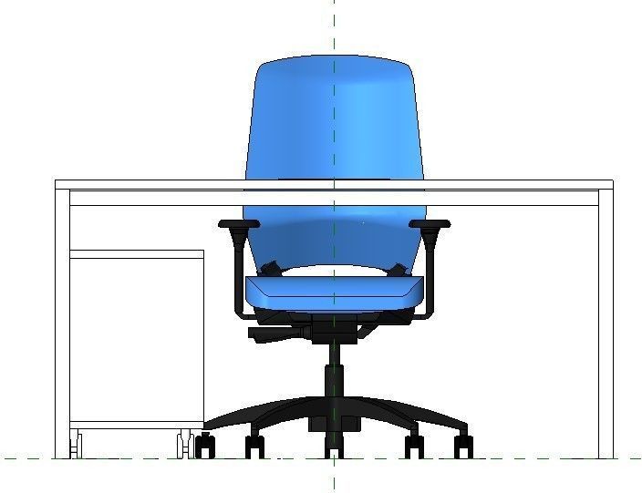 STAFF DESK CHAIR WITH SMALL CABINET - REVIT 3D model | CGTrader