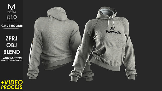 Video Process of Girls Hoodie - Marvelous - CLO Project file 3D model | CGTrader