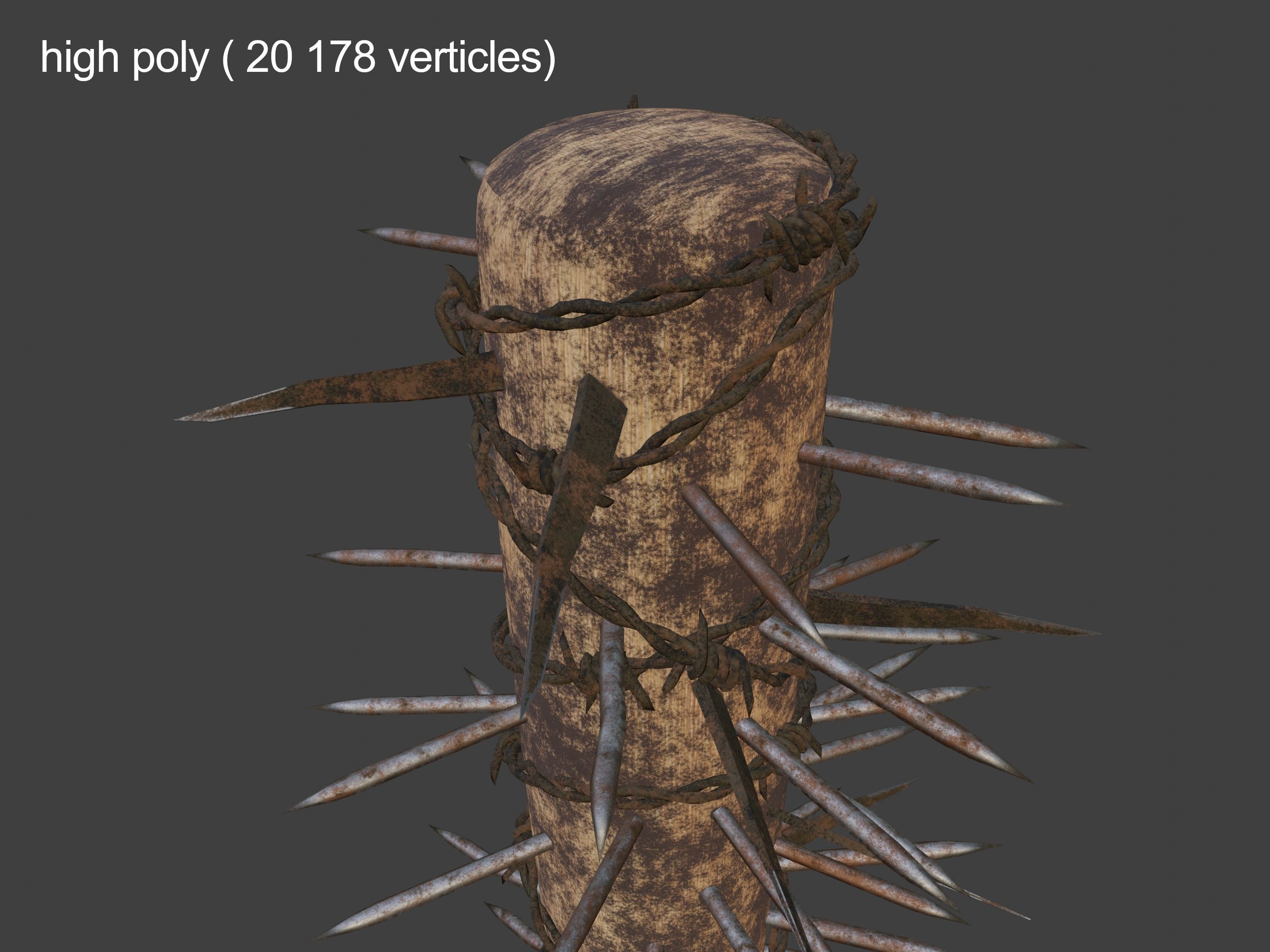Spiked baseball bat free VR / AR / low-poly 3D model | CGTrader