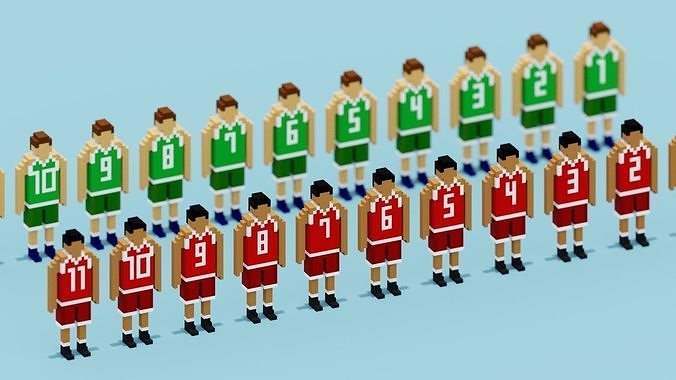 3D model Voxel Basketball Team Players VR / AR / low-poly | CGTrader