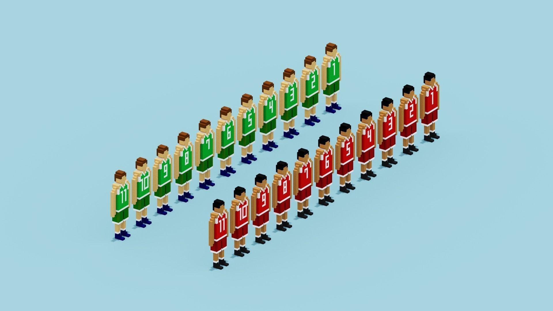 3D model Voxel Basketball Team Players VR / AR / low-poly | CGTrader