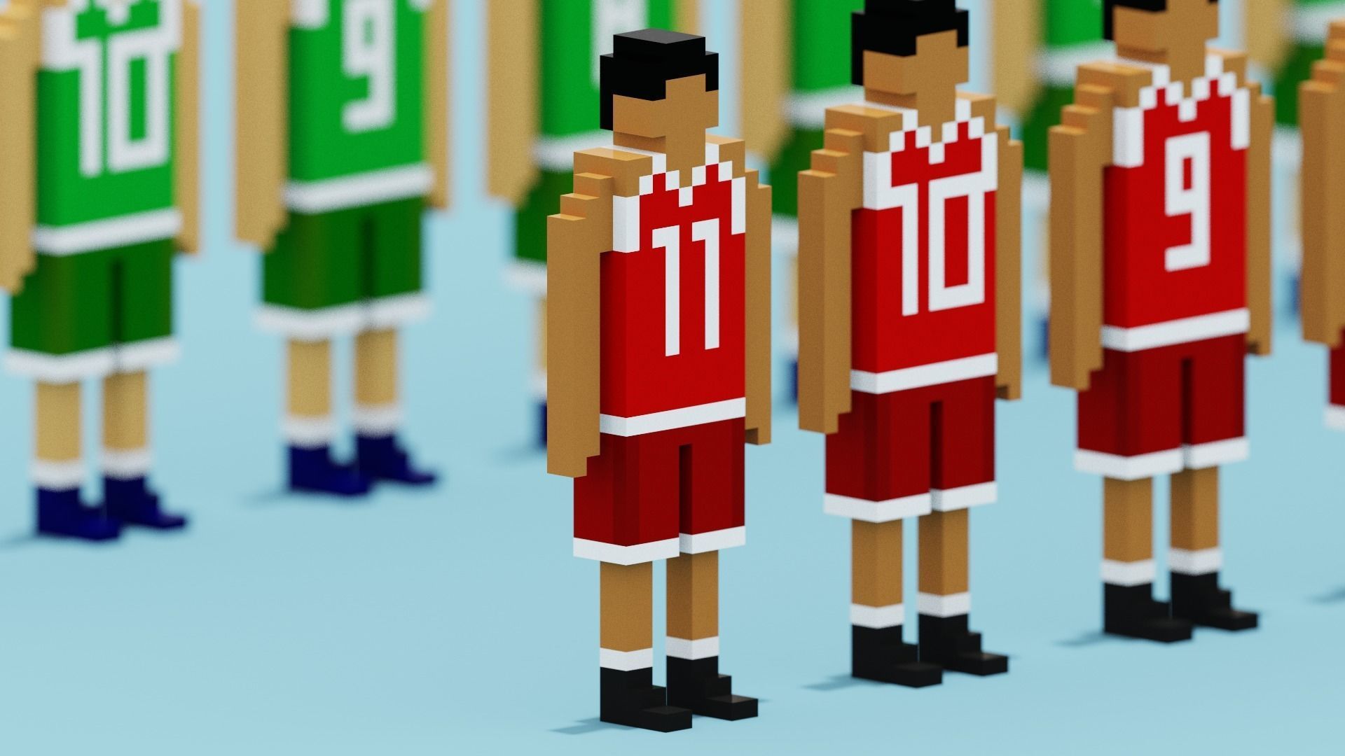 3D model Voxel Basketball Team Players VR / AR / low-poly | CGTrader