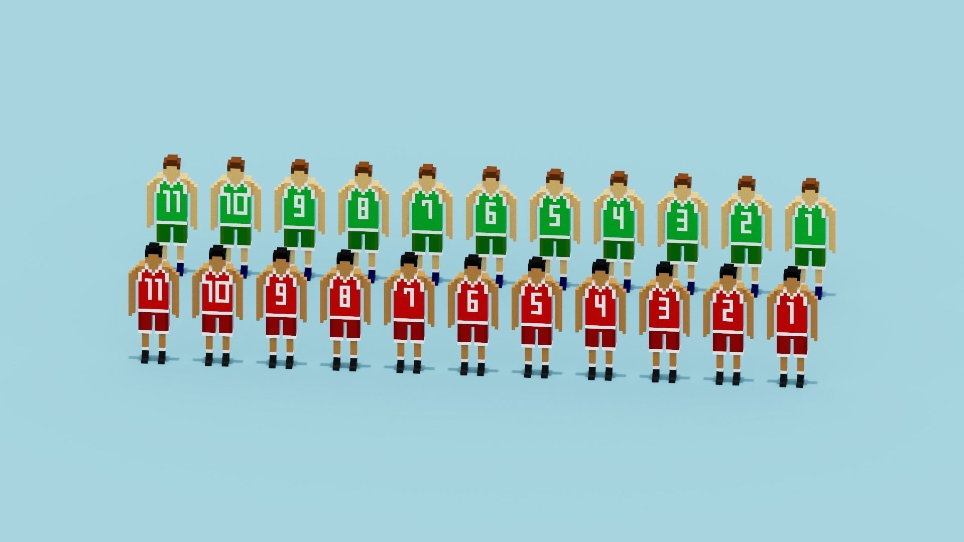 3D model Voxel Basketball Team Players VR / AR / low-poly | CGTrader