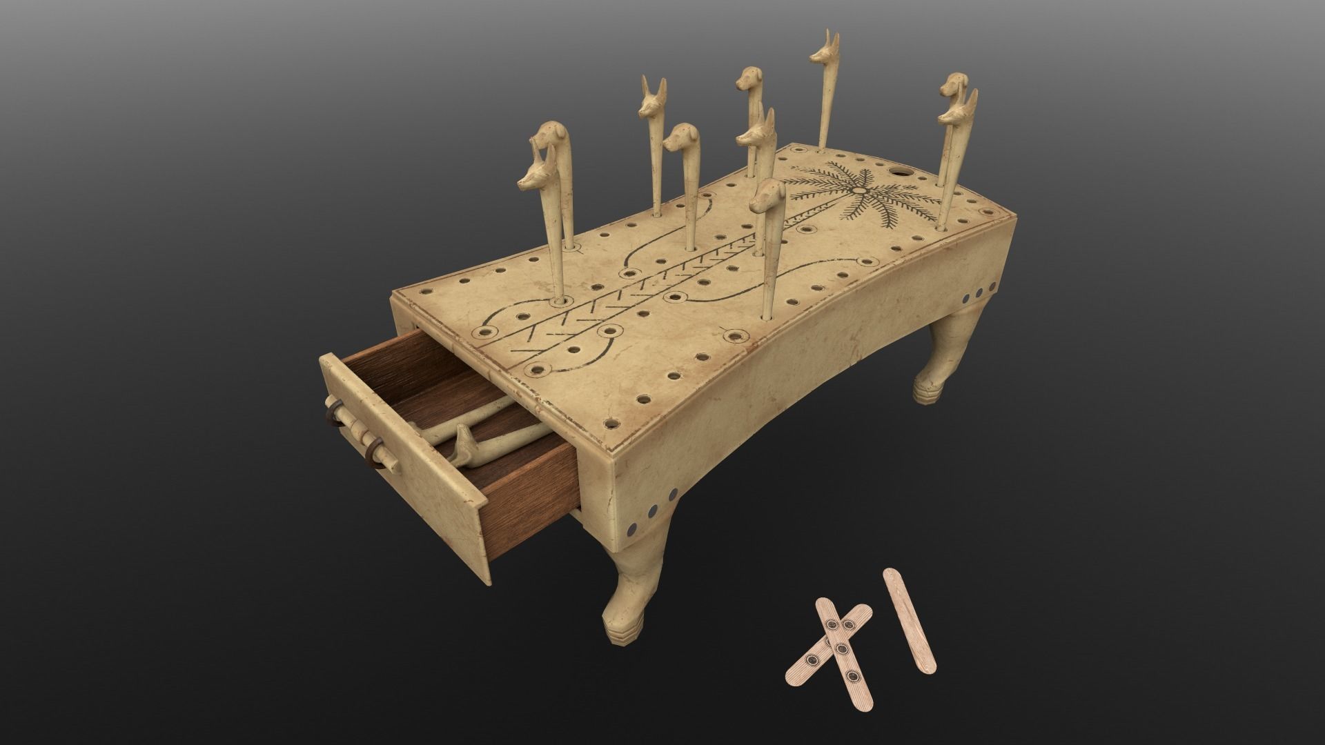3D model Hounds and Jackals - Gameready Egyptian Boardgame model VR ...