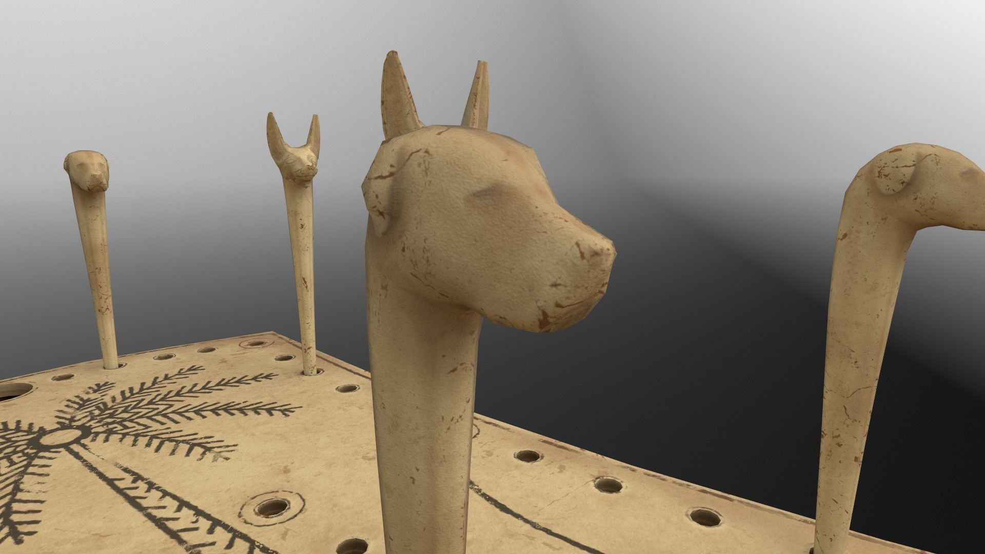 3D model Hounds and Jackals - Gameready Egyptian Boardgame model VR ...