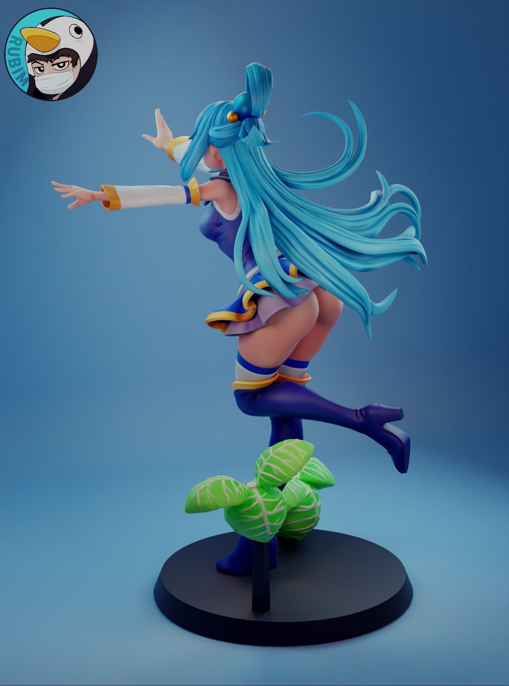 Konosuba Aqua 3D model 3D printable | CGTrader