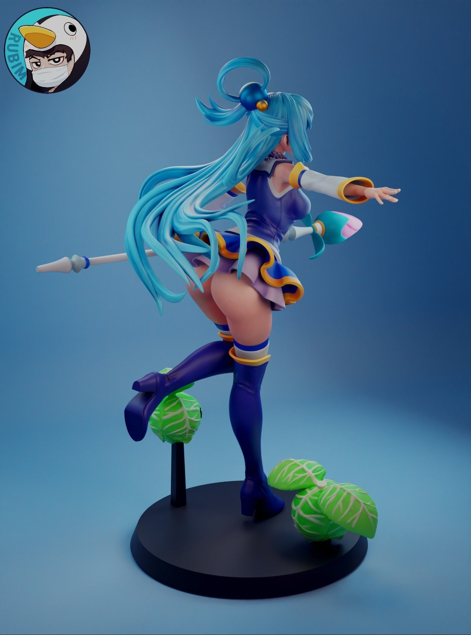 Konosuba Aqua 3D model 3D printable | CGTrader