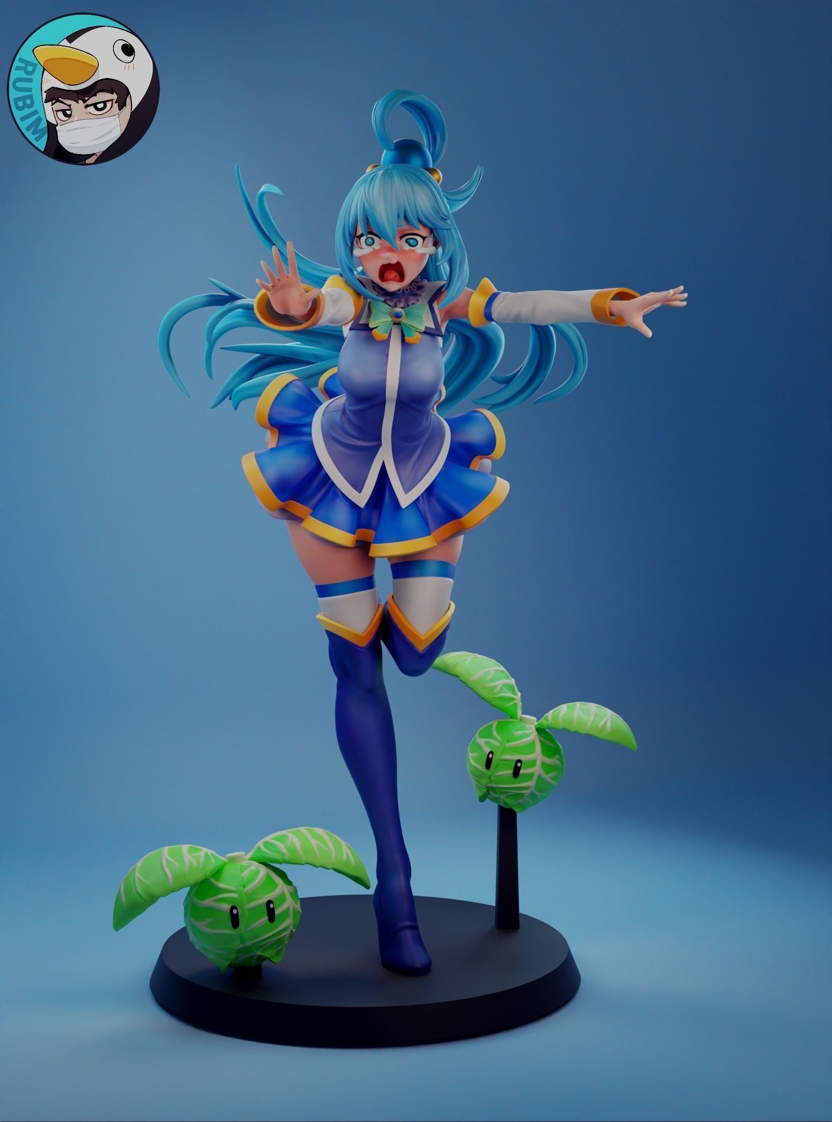 Konosuba Aqua 3D model 3D printable | CGTrader