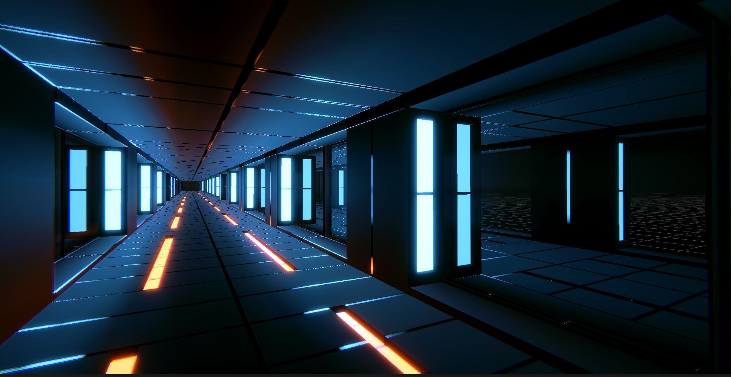 3D model Corridor Tunnel Infinite Sci Fi Scene Model Unity Demo Scene ...