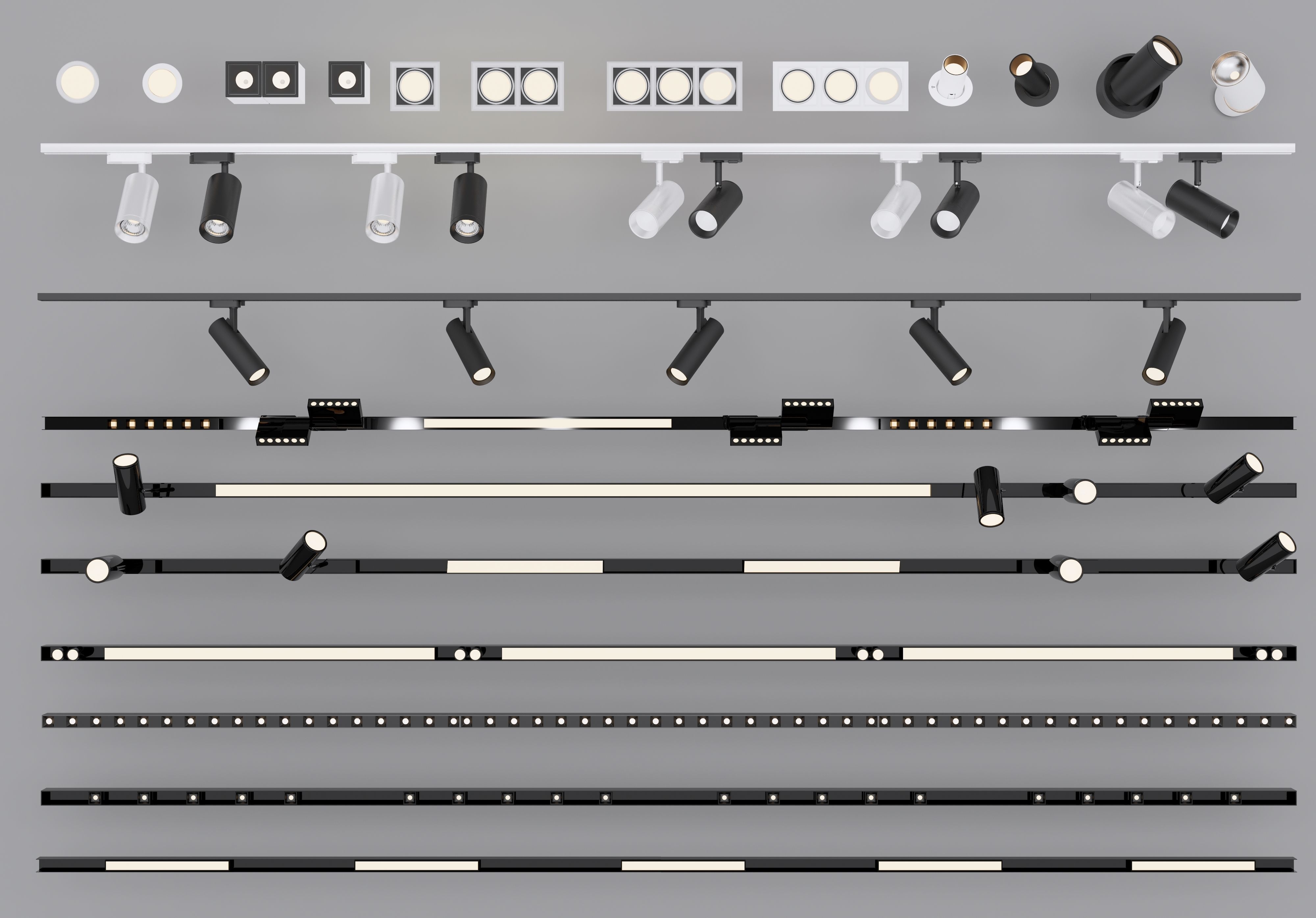 Modern downlights-spotlights-track lights 3D model | CGTrader