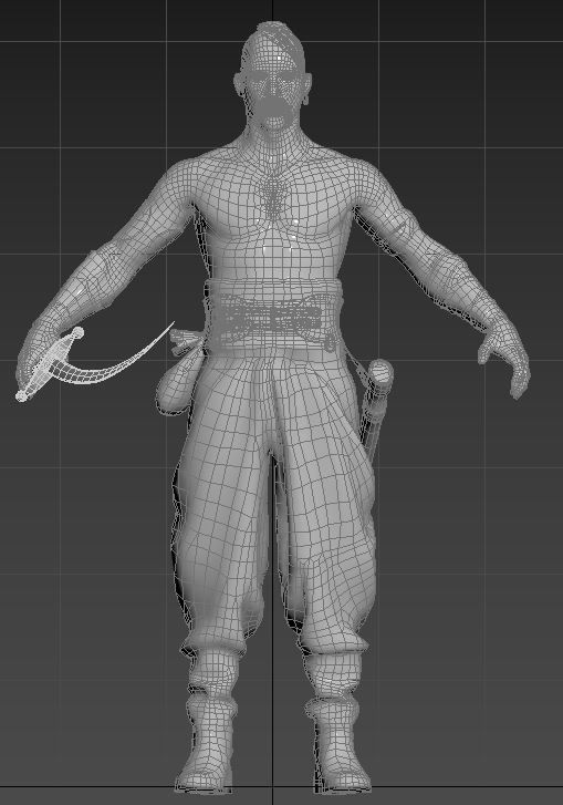 3D model Cossack Game ready model PBR Low-poly 3D model VR / AR / low ...