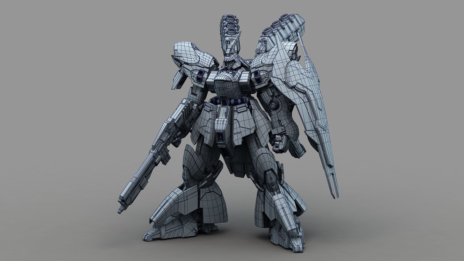 MOBILE SUIT GUNDAM MSN-04 SAZABI 3D model rigged | CGTrader