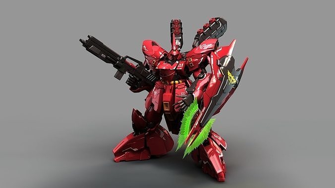 MOBILE SUIT GUNDAM MSN-04 SAZABI 3D model rigged | CGTrader