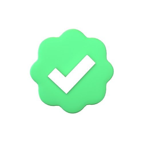 3D model Verified Check Mark Symbol v1 006 VR / AR / low-poly | CGTrader