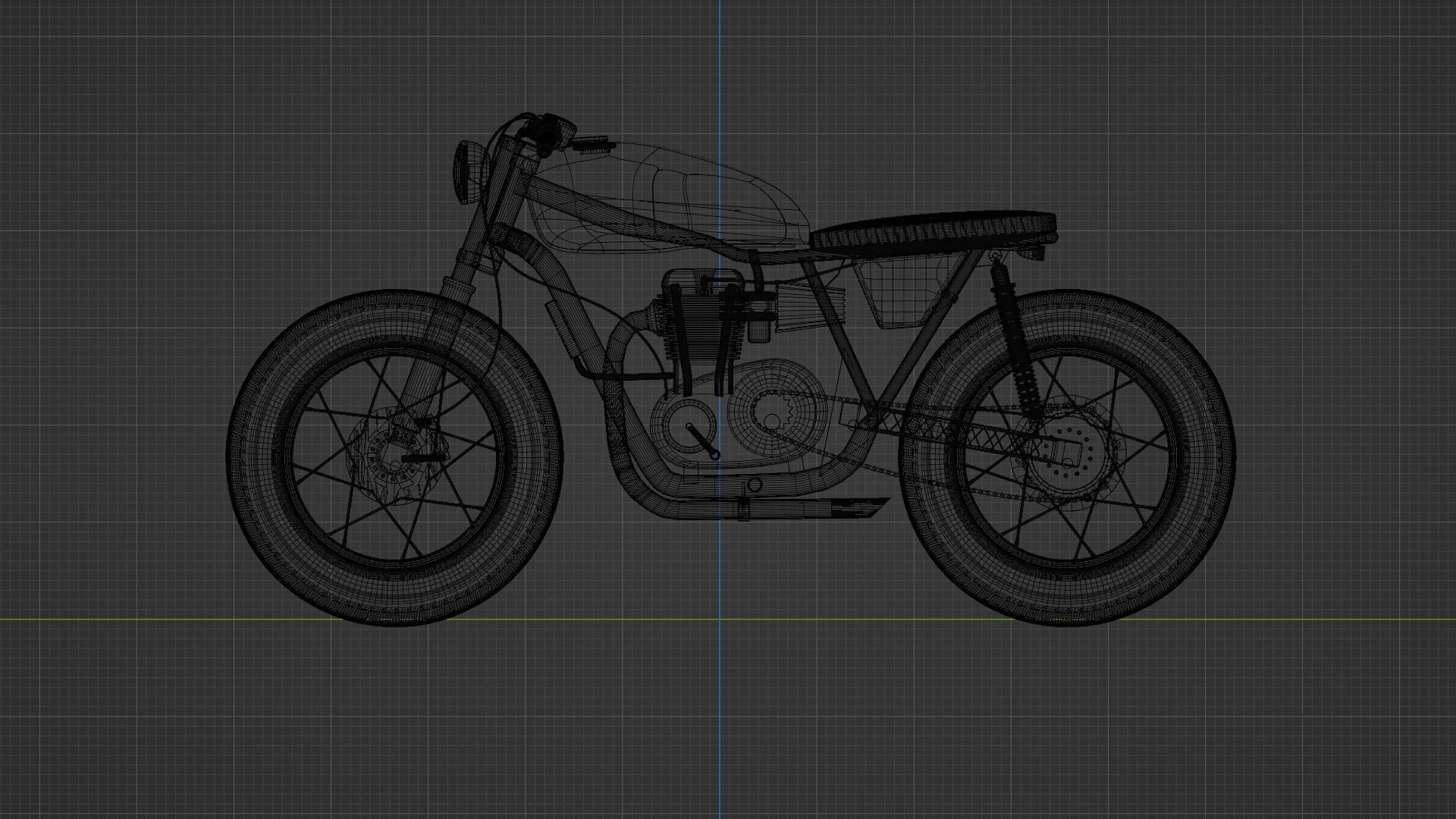 Custom Triumph Cafe Racer 3D Blender File And FBX OBJ MTL 3D model ...