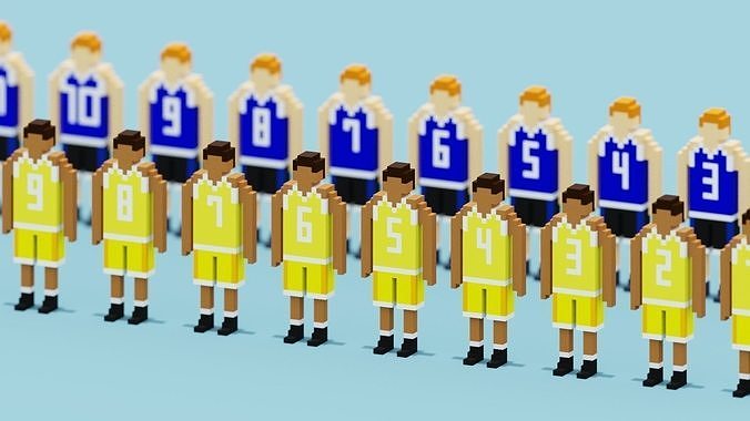 3D model Voxel Basketball Team Players VR / AR / low-poly | CGTrader