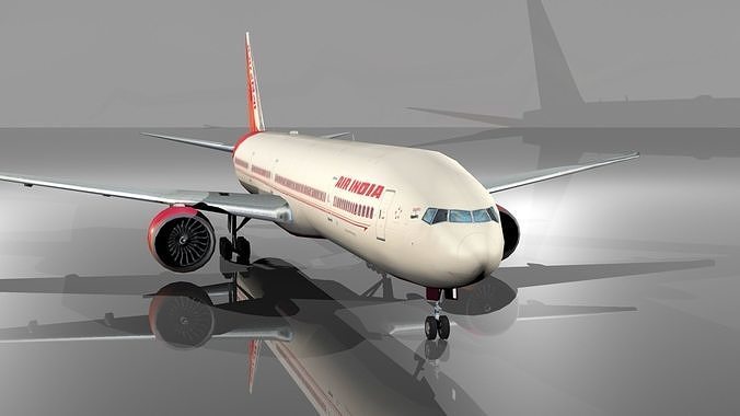 3D model Boeing 777 low polygon Low-poly 3D model Air India VR / AR ...