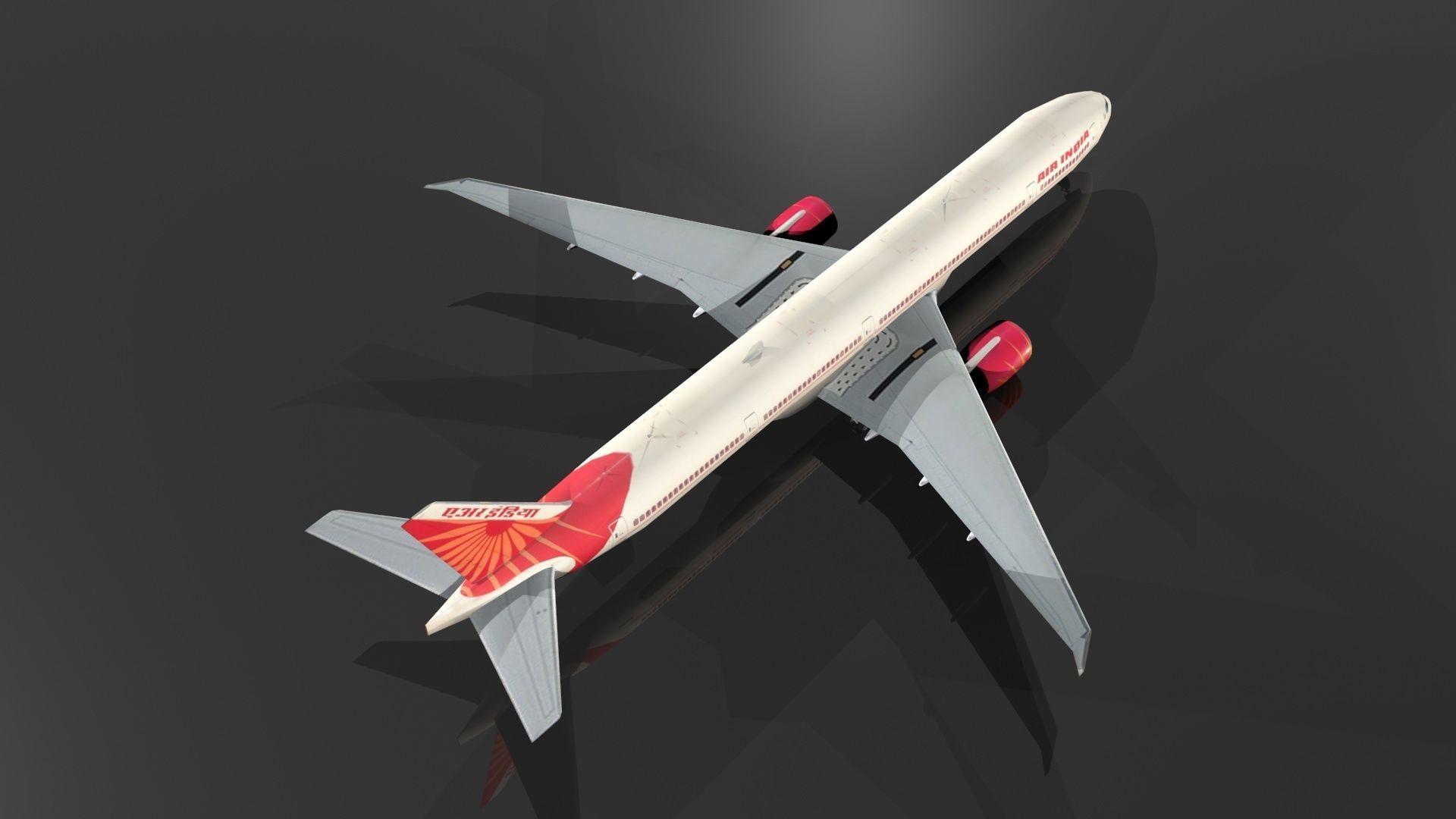 3D model Boeing 777 low polygon Low-poly 3D model Air India VR / AR ...