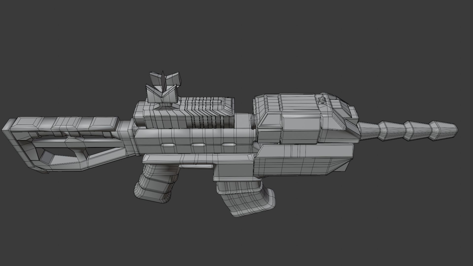 SciFi Rifle with Grenade Launcher 3D model rigged | CGTrader