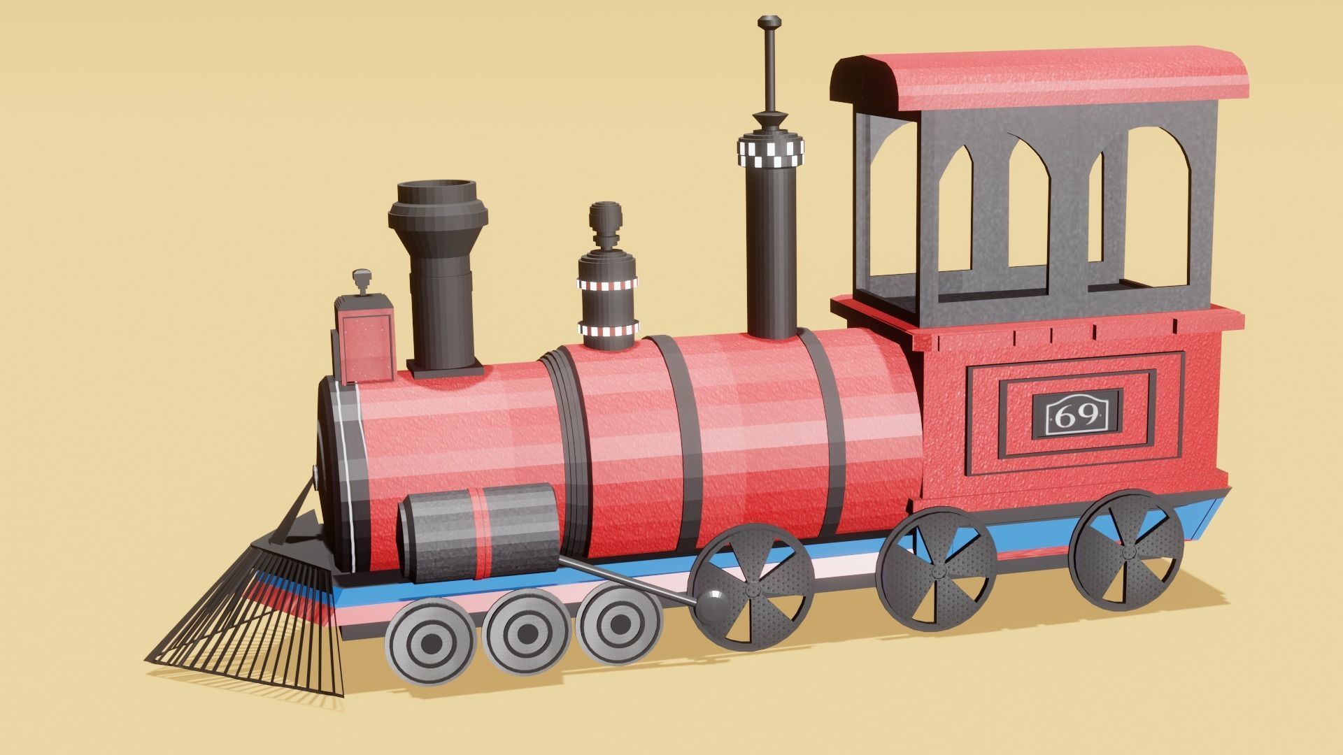 Cartoon Train free VR / AR / low-poly 3D model | CGTrader