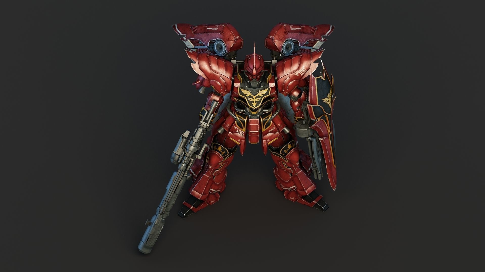 MOBILE SUIT GUNDAM MSN-06S SINANJU 3D model rigged | CGTrader