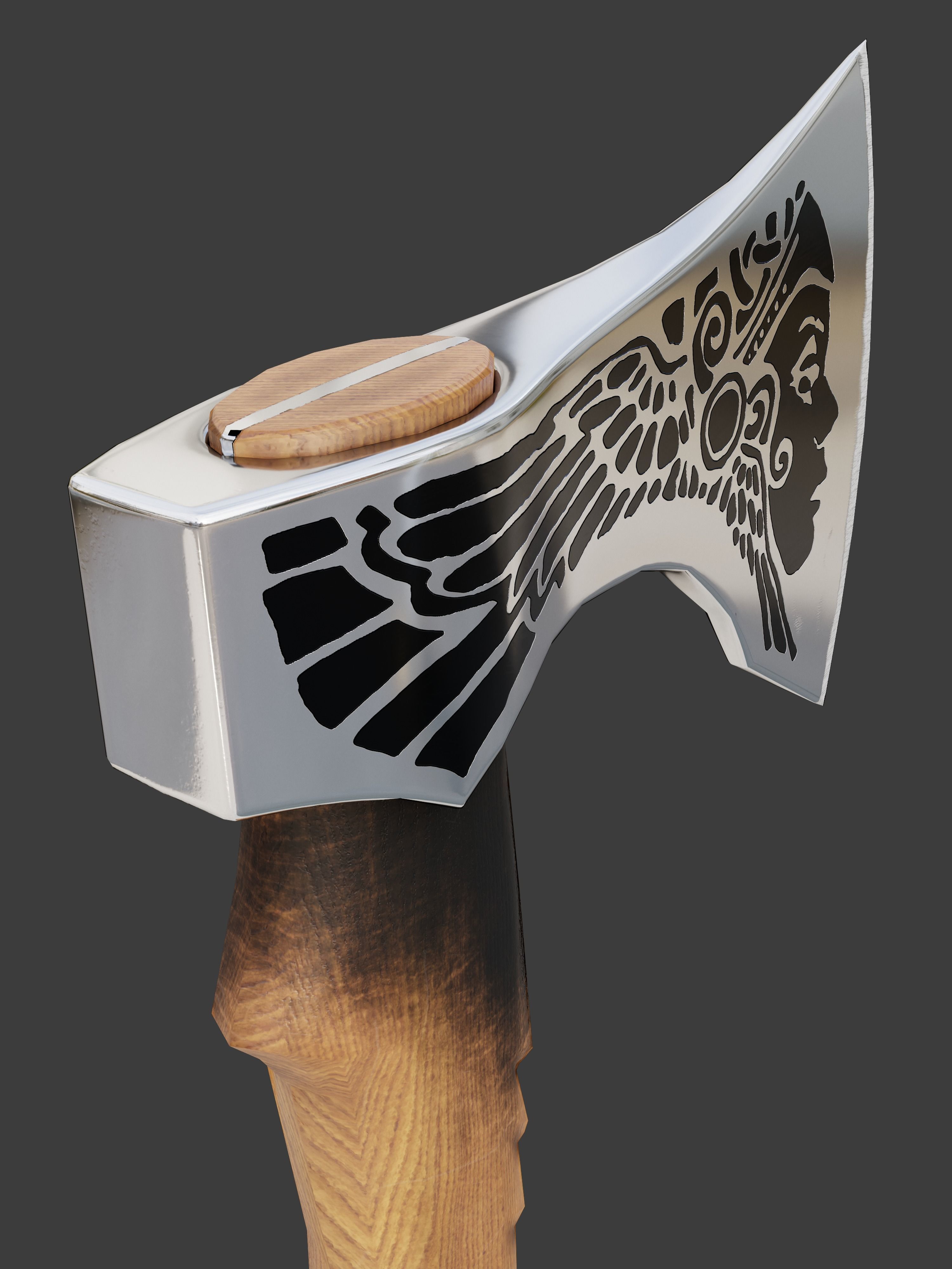 3D model Ax with engraving VR / AR / low-poly | CGTrader