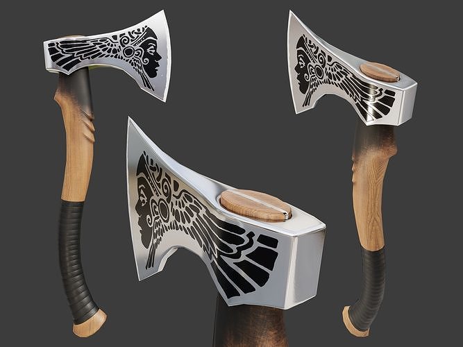 3D model Ax with engraving VR / AR / low-poly | CGTrader