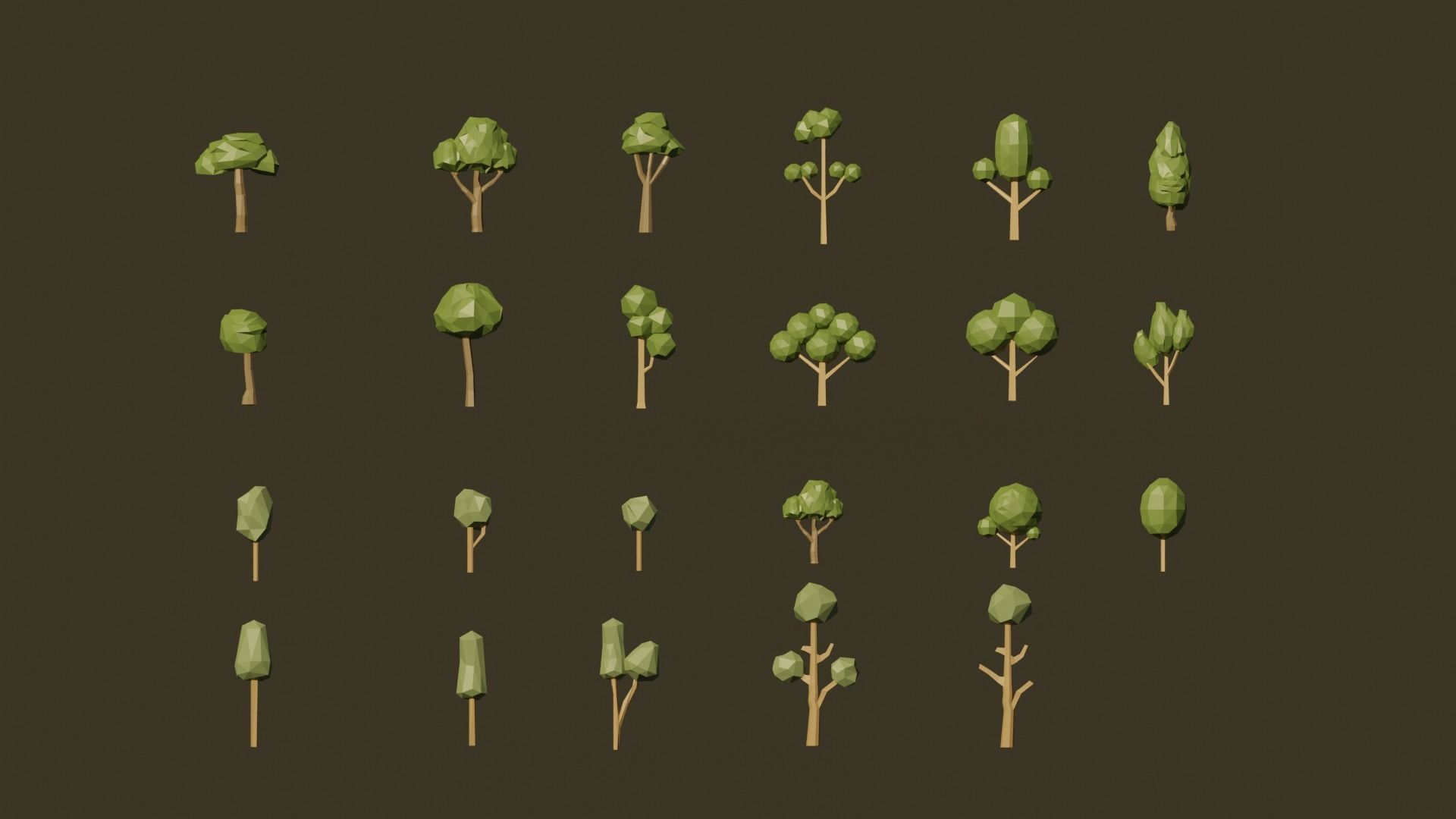 3D model Low Poly Simple Trees VR / AR / low-poly | CGTrader